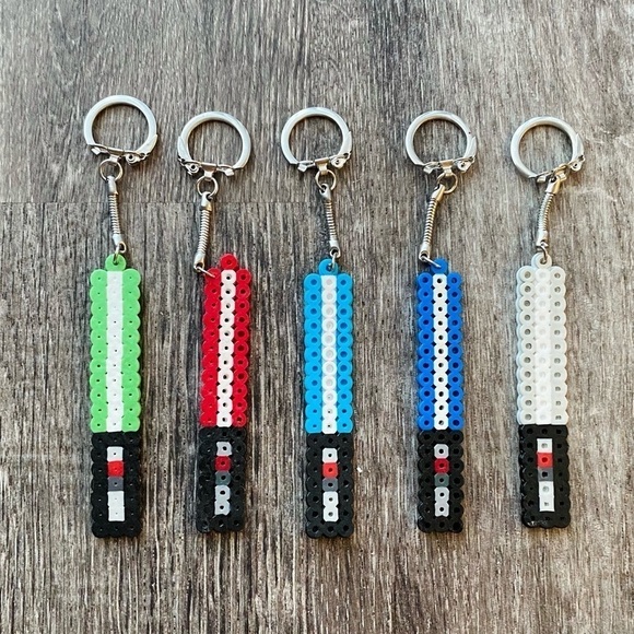 Handmade | Other | Star Wars Light Saber Keychain Perler Beads Handmade ...